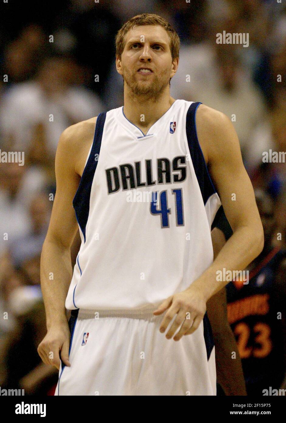 Dallas Mavericks' Dirk Nowitzki follows the action during the first ...