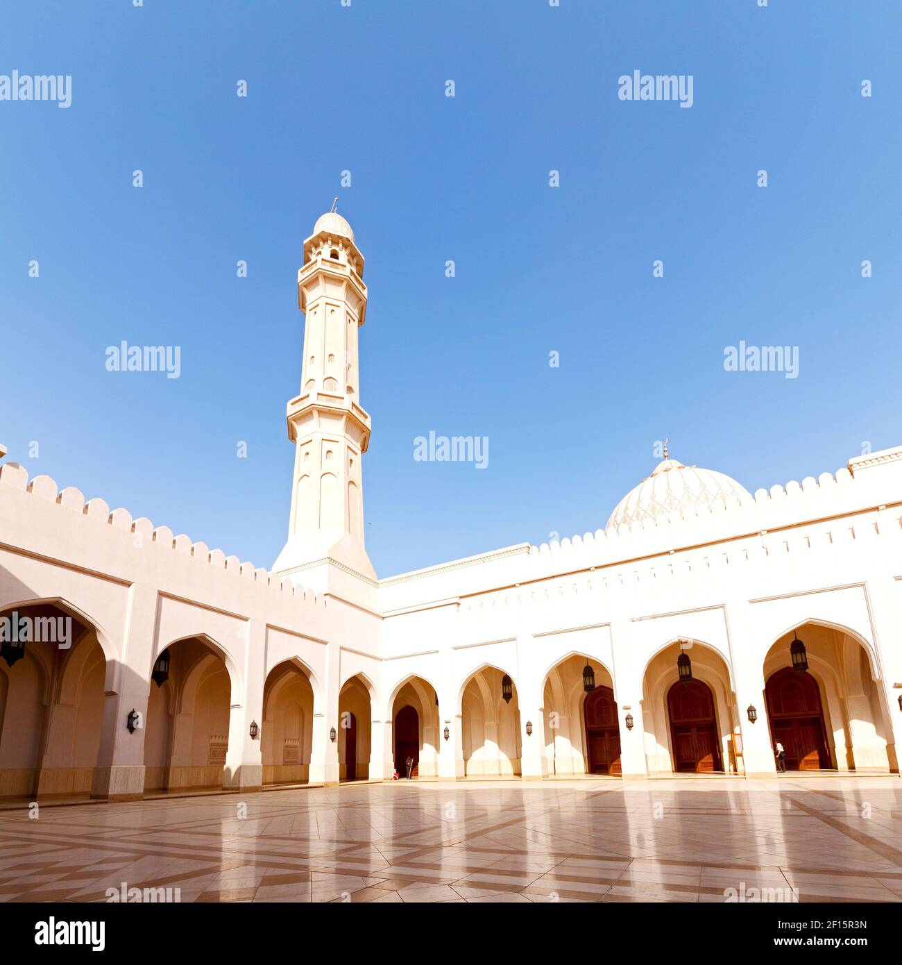 In oman muscat the old mosque minaret and religion in clear sky Stock ...