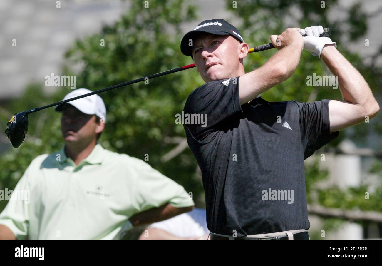 Nathan Green, of New Castle, NSW, Australia, drives off the 15th tee ...
