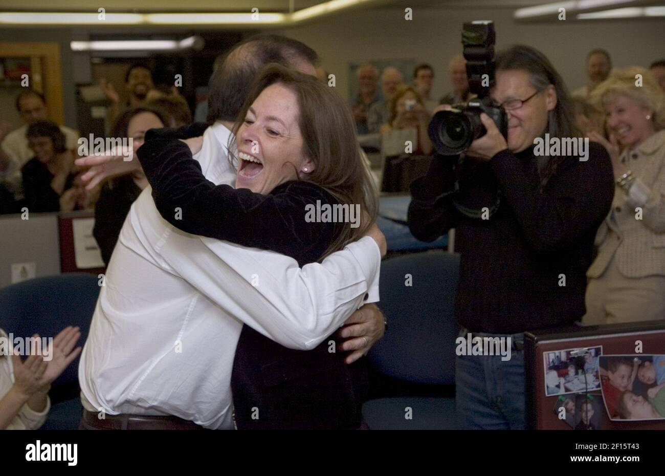 Renee C. Byer of the Sacramento Bee, right, and Executive Editor Rick ...