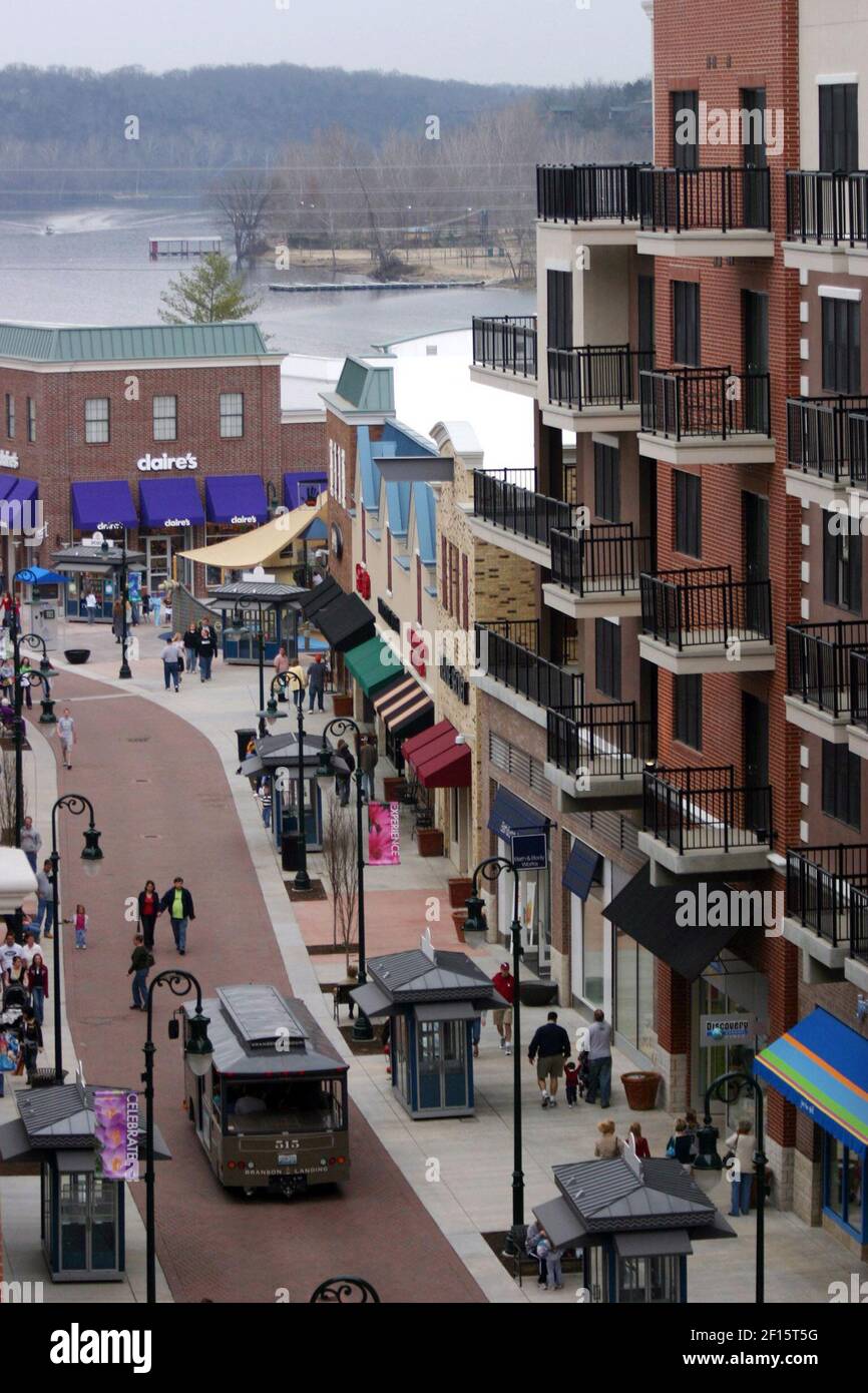 Condos and a Hilton hotel tower over the pedestrian promenade of the ...