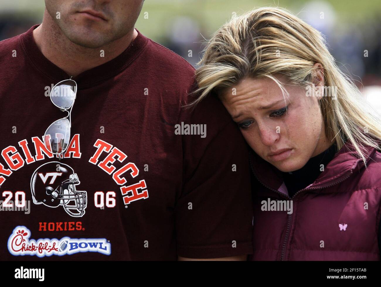 Virginia Tech seniors Ryan Lowman, left, and Shera Ruben visit a ...