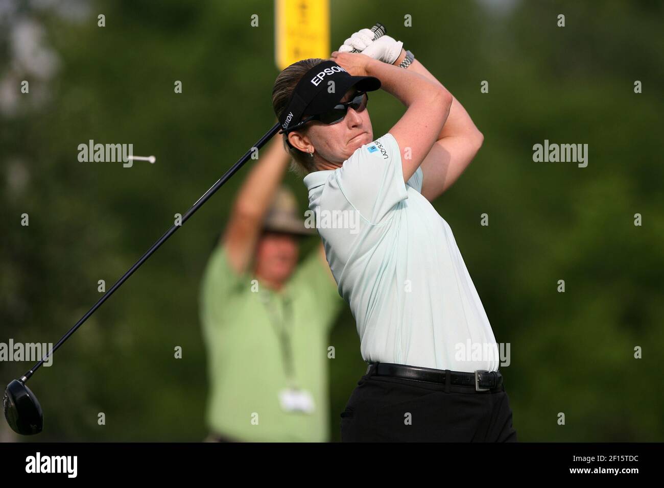 Karrie Webb tees off on the 10th hole during the opening round of the ...
