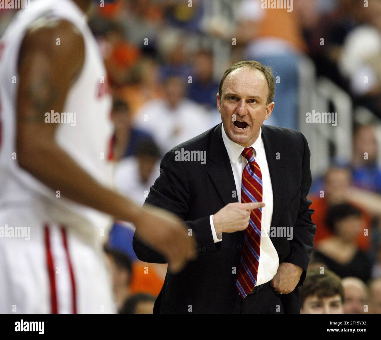 Ohio State head coach Thad Matta yells instructions to his team during ...