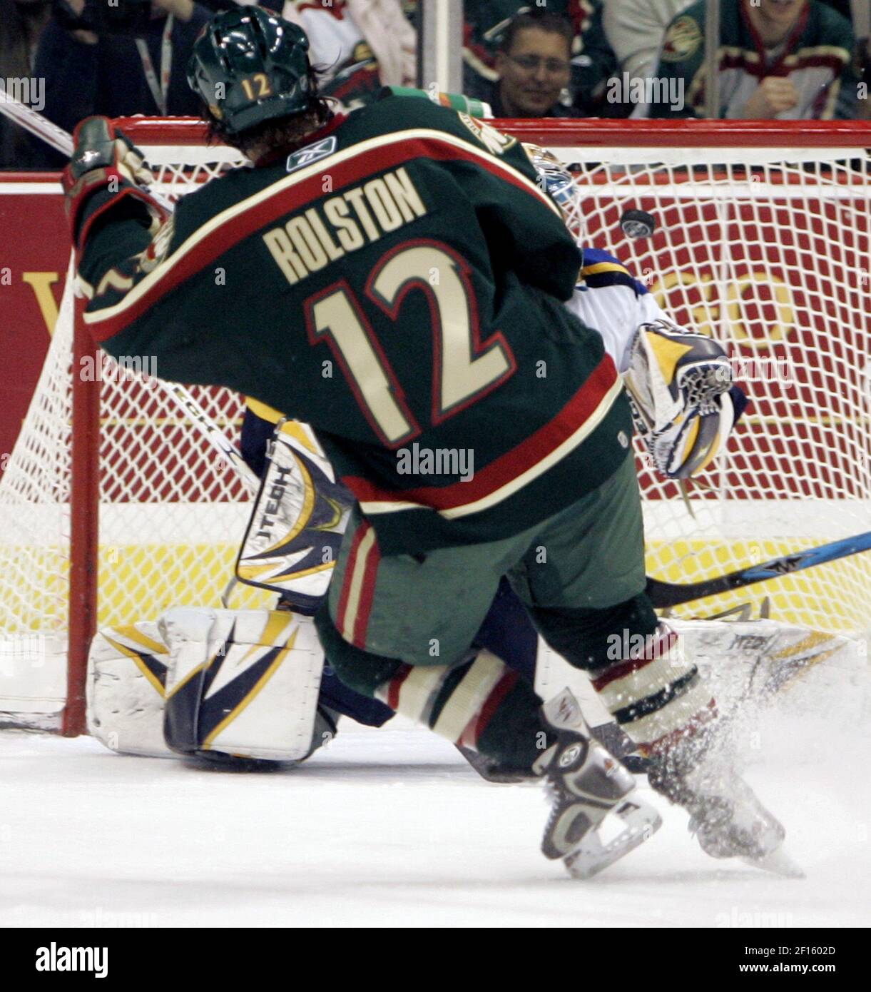 Minnesota Wild's Brian Rolston scores the second goal against the St ...