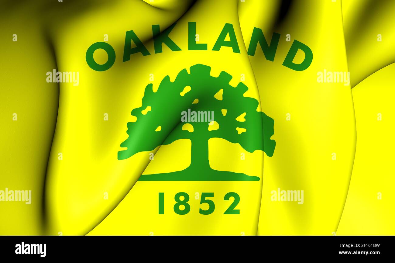 3D Flag of the Oakland Stock Photo - Alamy