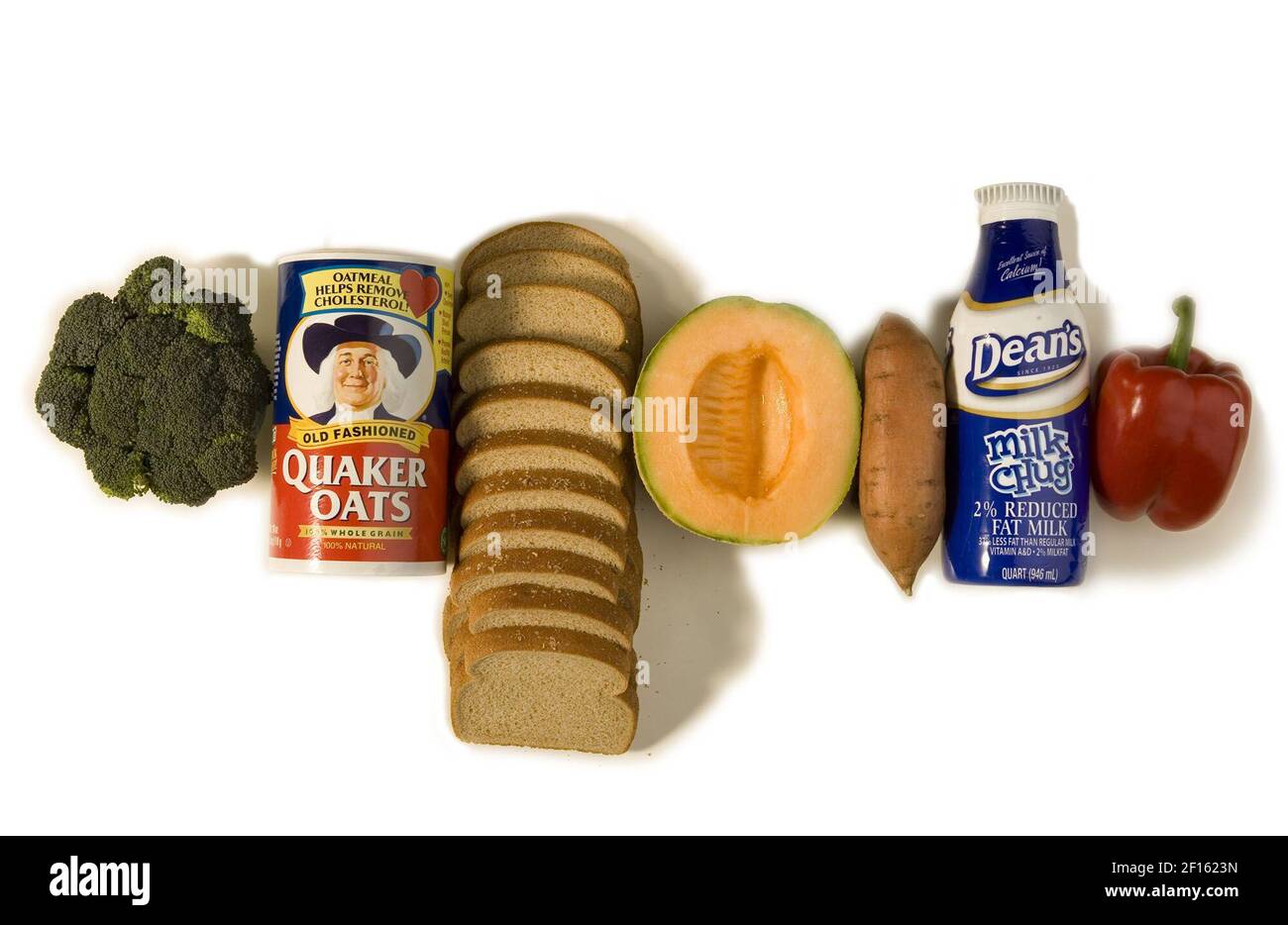 In this photo illustration, foods are displayed that contain the seven ...
