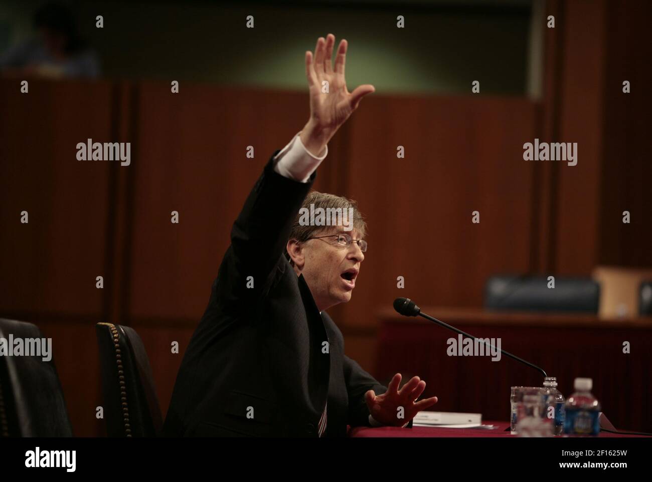Bill Gates, chairman of Microsoft, testifies at a Senate hearing on ...