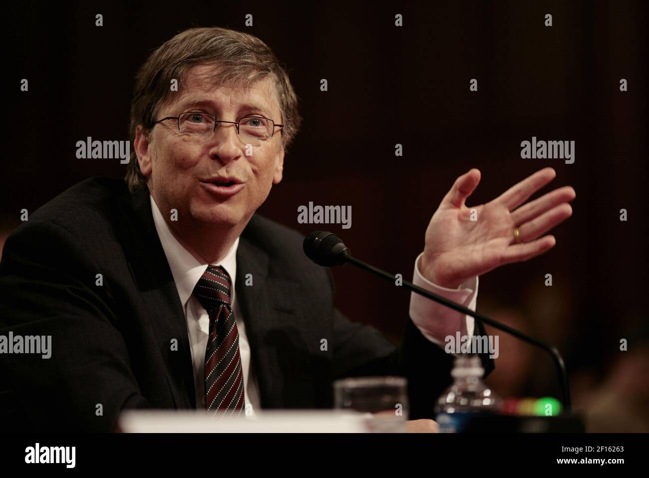 Bill Gates, chairman of Microsoft, testifies at a Senate hearing on ...