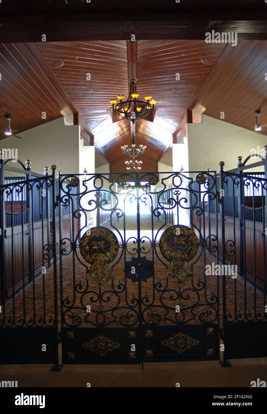 A view down one wing of the stables at Joe Zada's farm in Wellington's ...