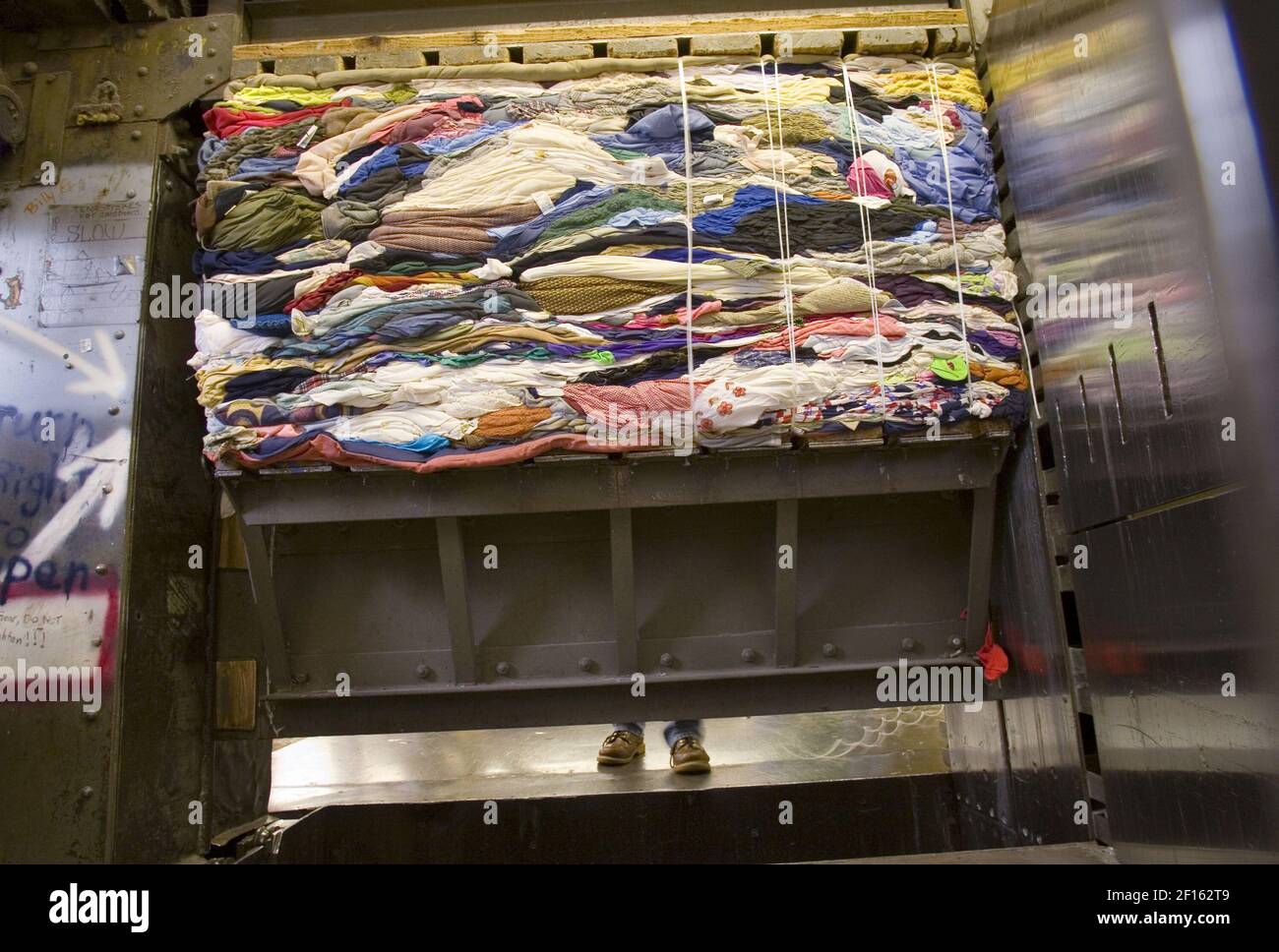 This bale of clothing at the Salvation Army warehouse in downtown ...