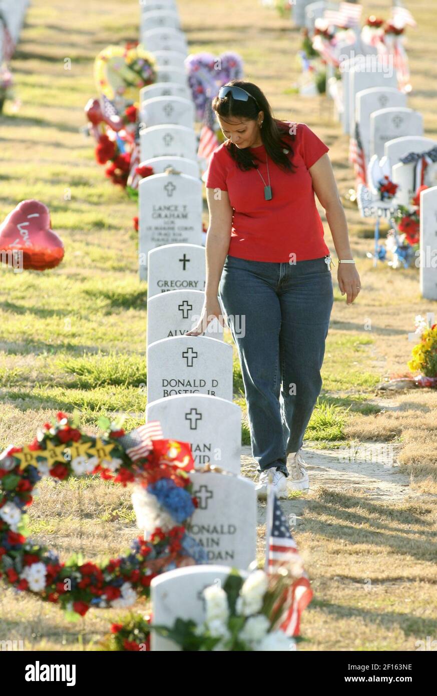 Kim Smith, mother of U.S. Army private Robert Frantz, visits the Fort ...
