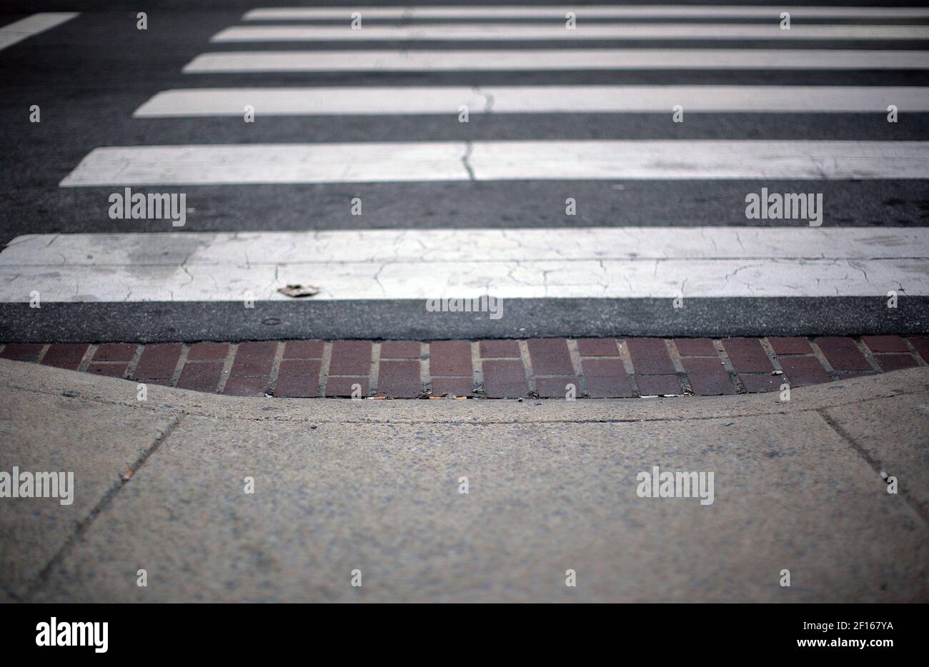 Curb ramps or curb cuts, pictured January 30, 2007, in downtown ...