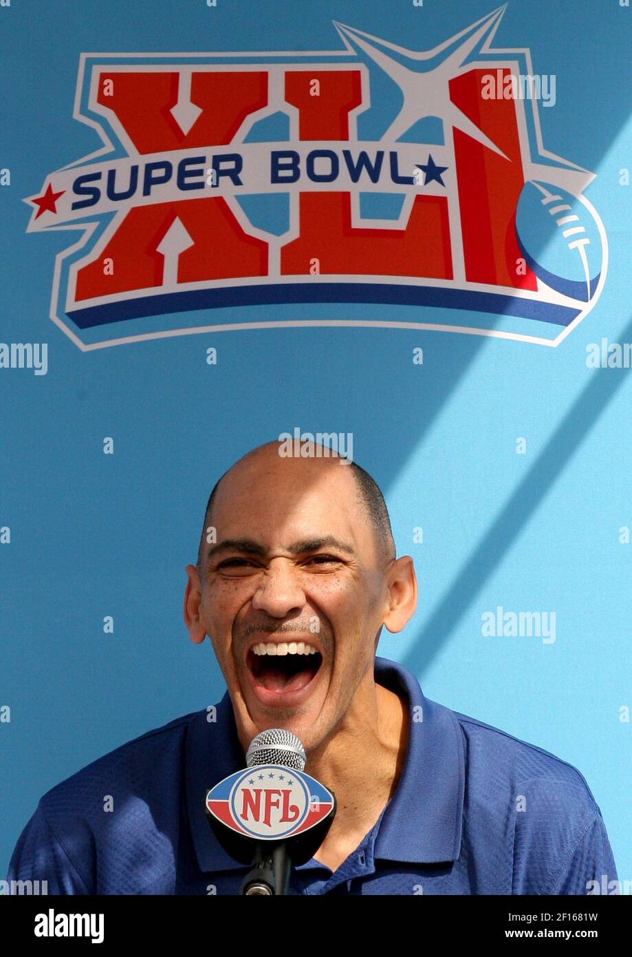 Indianapolis Colts head coach Tony Dungy laughs during Media Day at ...