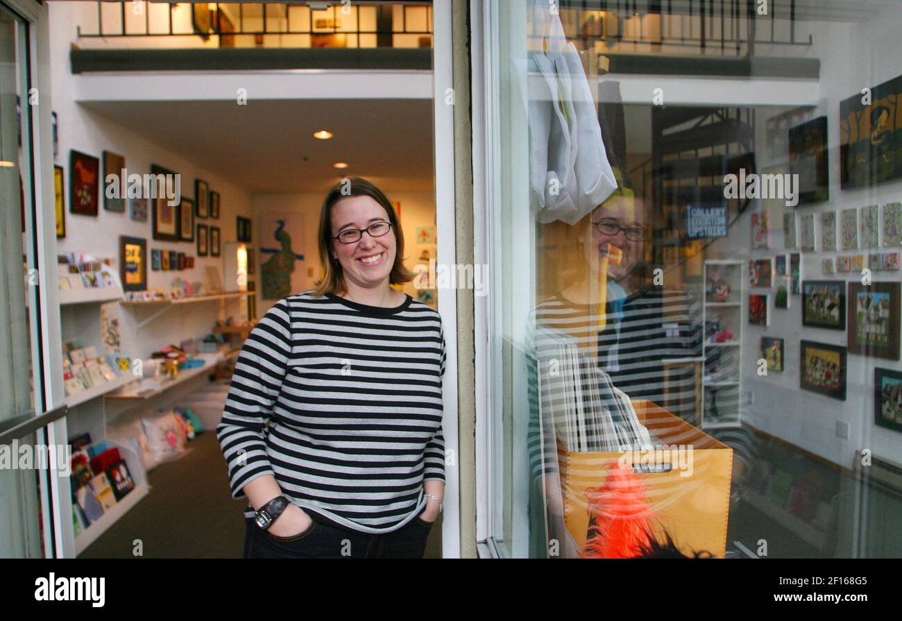 Andrea Porter in the doorway of the gallery she manages and owns with ...
