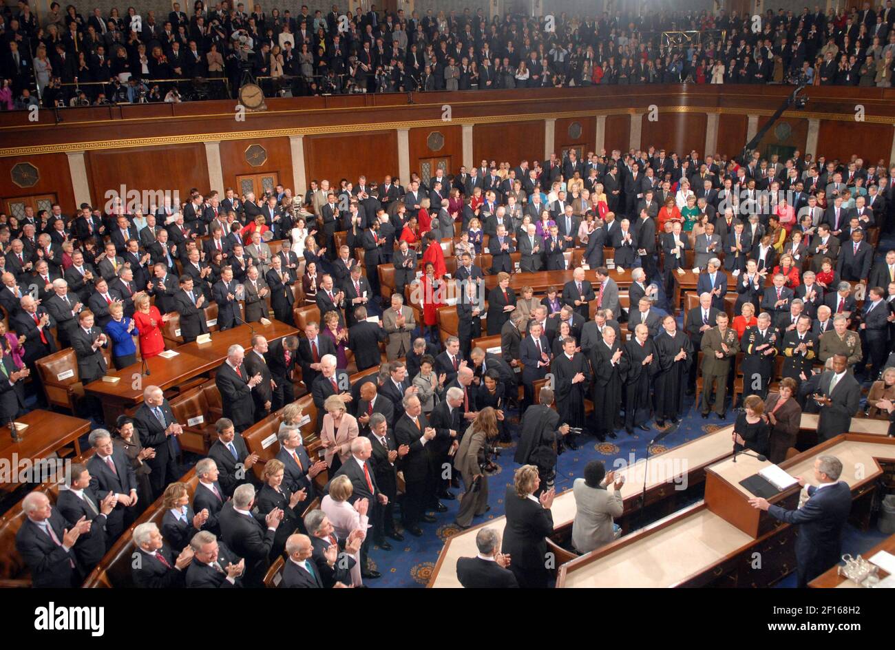 President George W. Bush delivers his State of the Union address to a ...