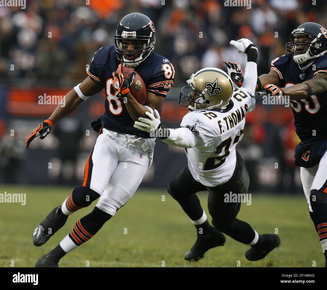 Chicago Bears' Rashied Davis (81) breaks away from New Orleans Saints ...