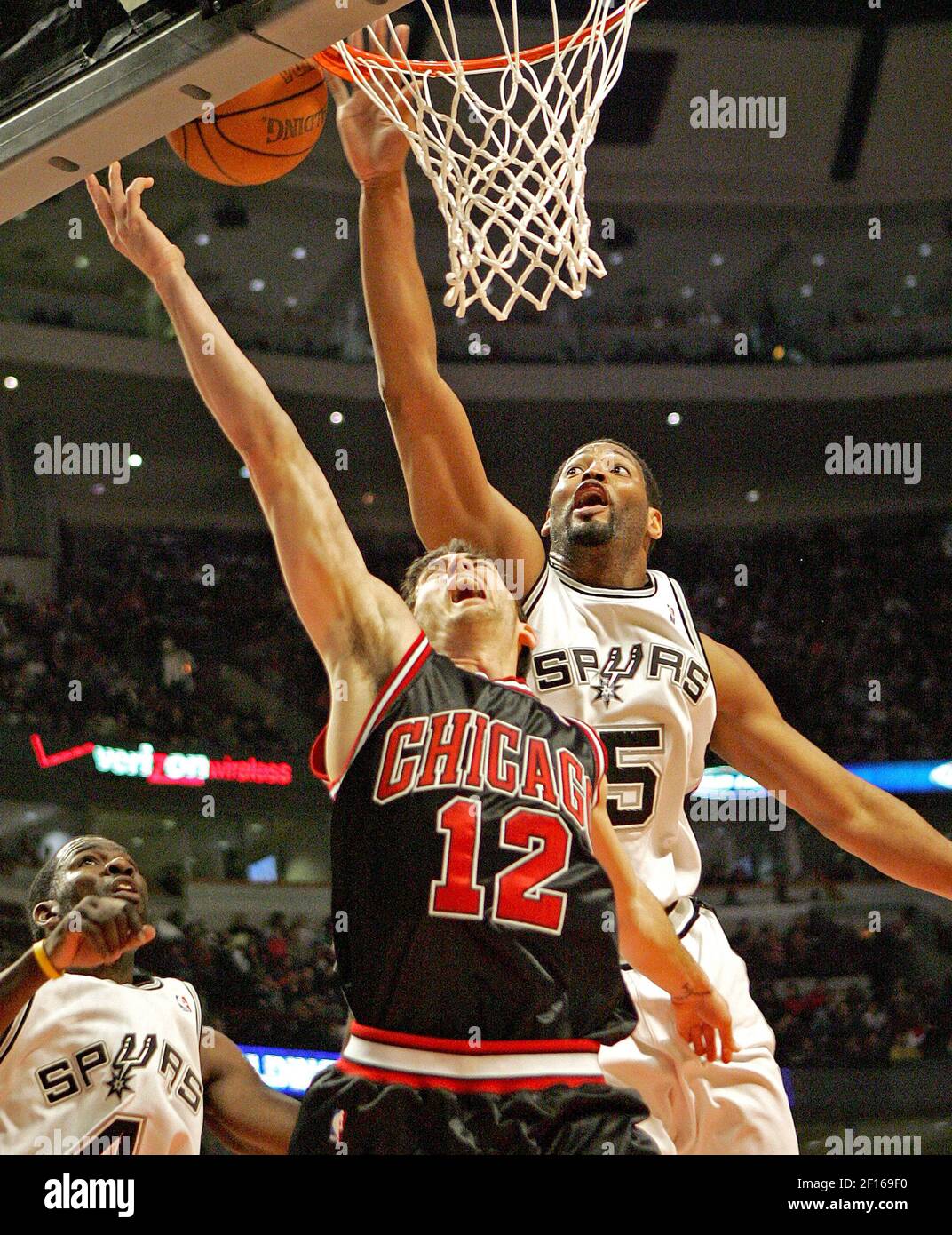 San Antonio Spurs' Robert Horry is a called for a foul as he blocks a ...