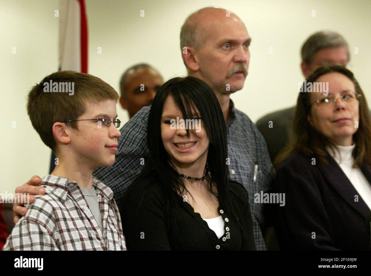 The Ownby family attends a press conference in Union, Missouri ...