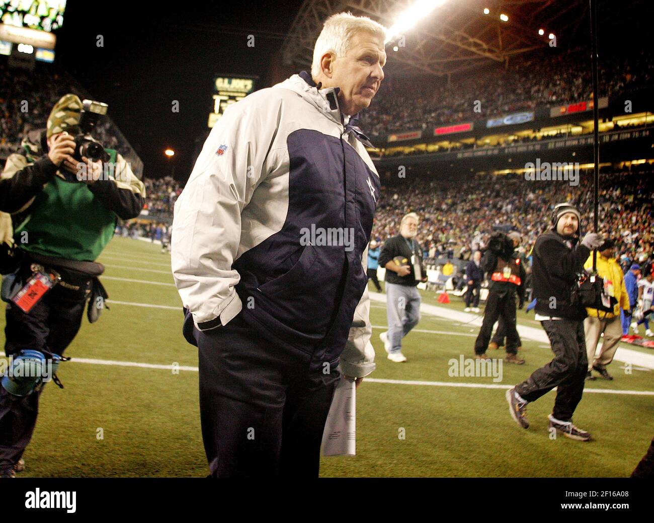 Dallas Cowboys head coach Bill Parcells leaves the field after the ...