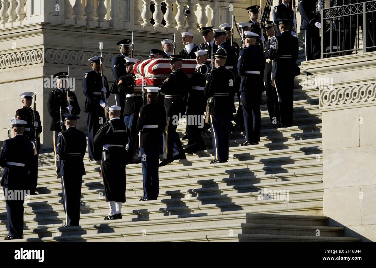 The casket of former US President Gerald Ford is carried out of the US ...
