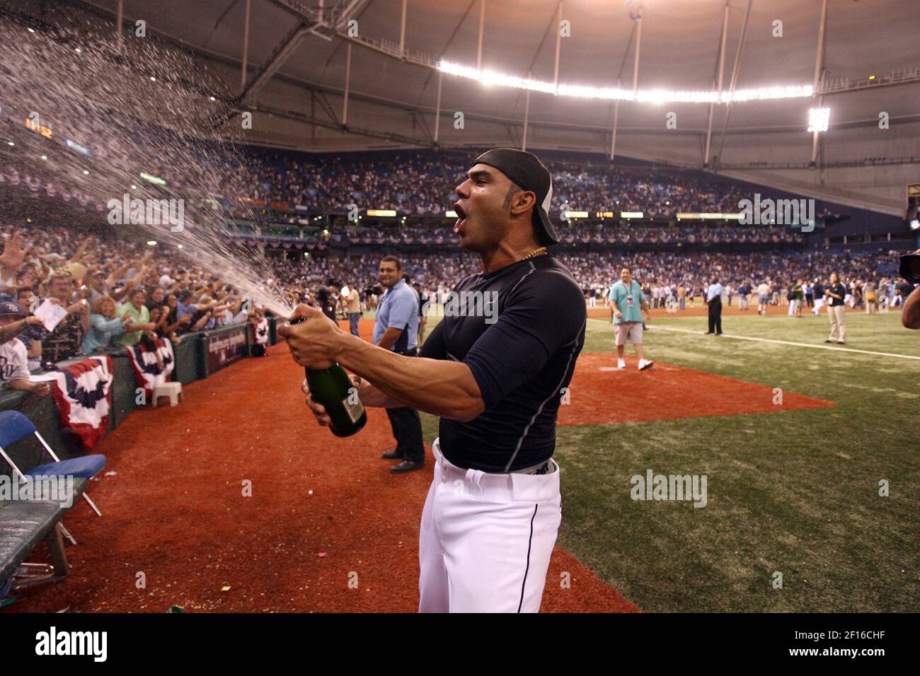 The Tampa Bay Rays' Carlos Pena celebrates a 3-1 victory over the ...