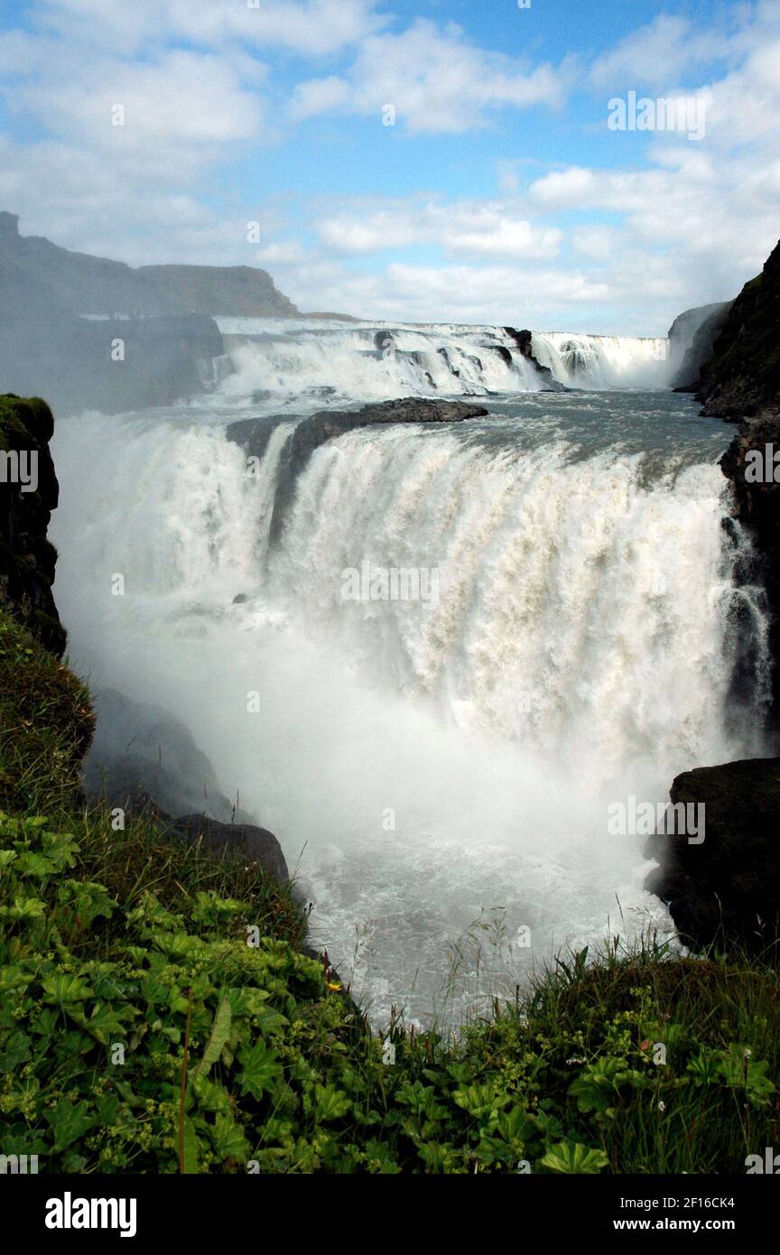 The double Gullfoss cascade in Iceland plunges 105 feet. (Photo by Jane ...