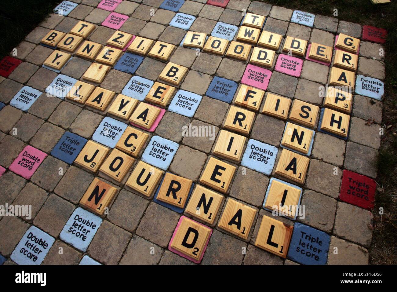 Keith Crane and his wife Jane built this large scrabble game in their ...