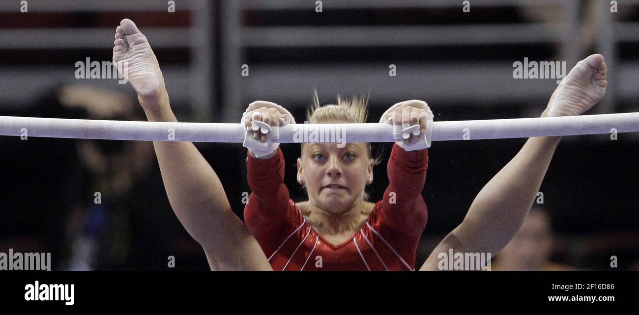 Samantha Peszek performs on the Uneven bars. 2008 Women's Olympic Team ...