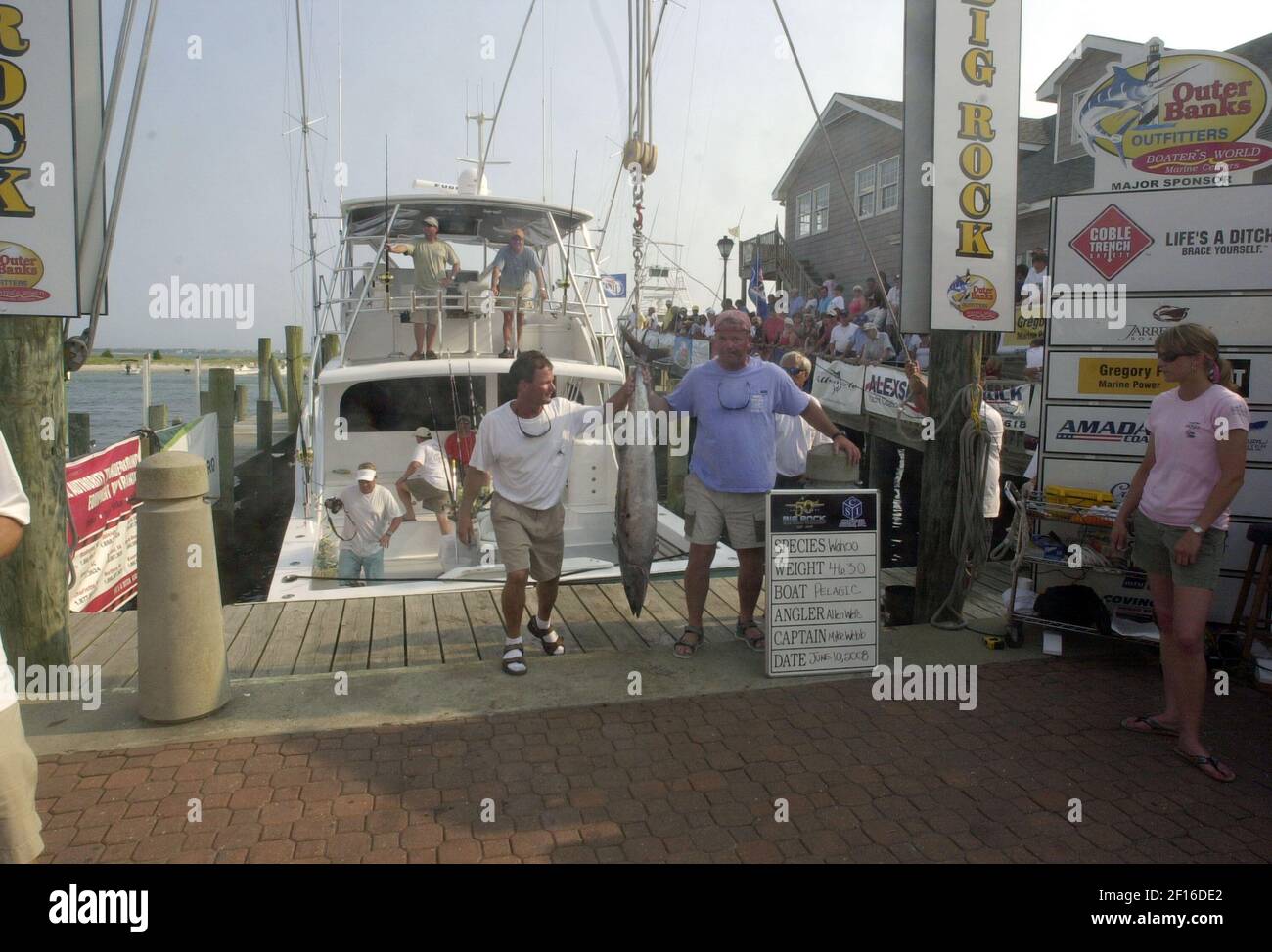Pelagic captain Mike Webb, left, and angler Allen Wells pose with their ...