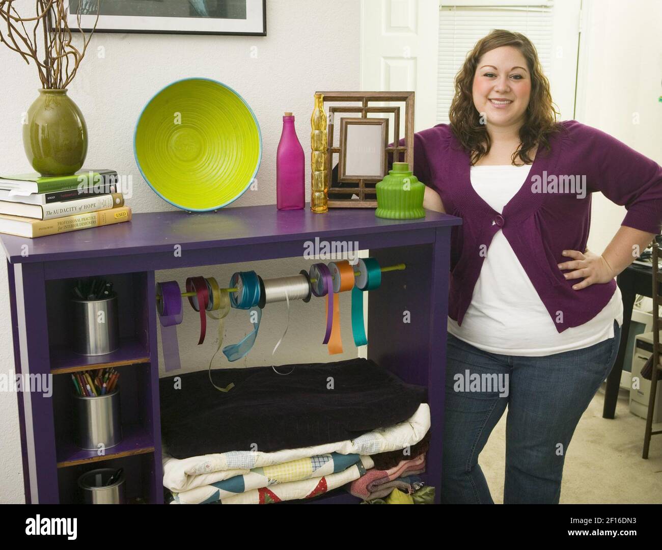 Jennifer Fuentes, interior design student, painted her TV armoire and ...