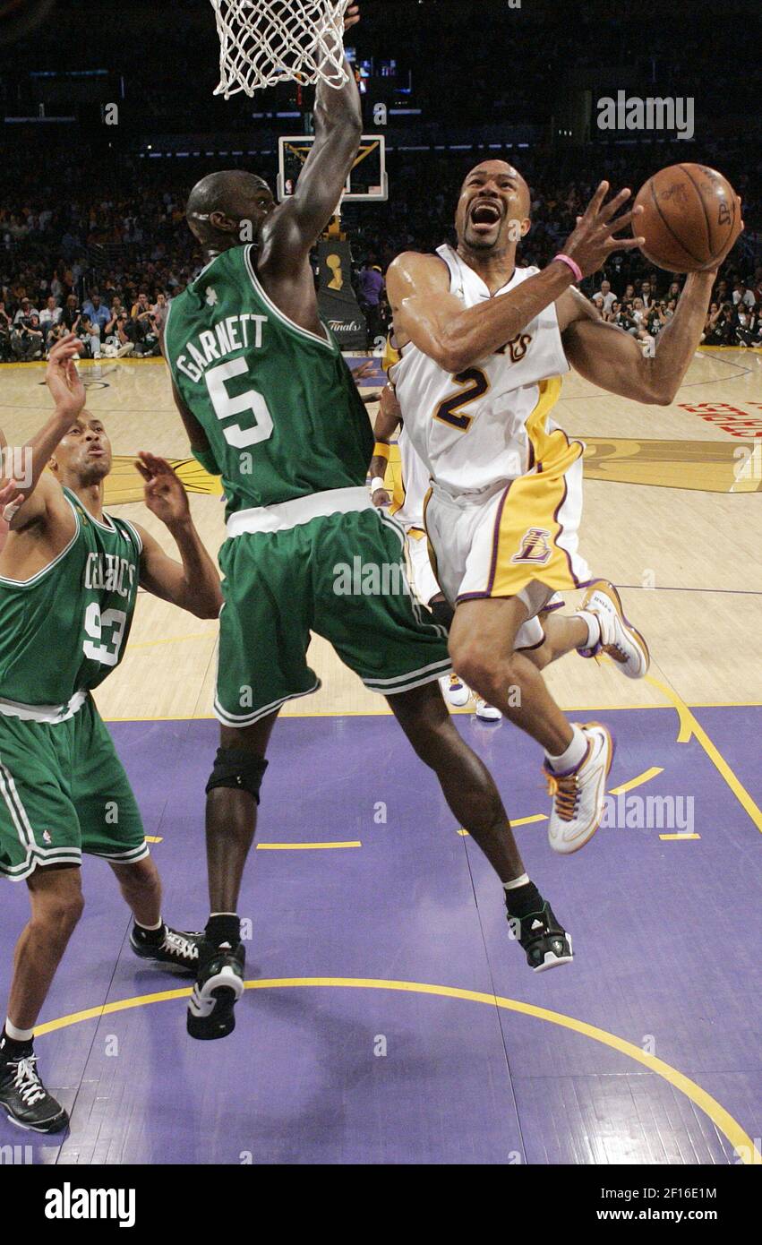 The Los Angeles Lakers' Derek Fisher (2) scores two of his first half ...