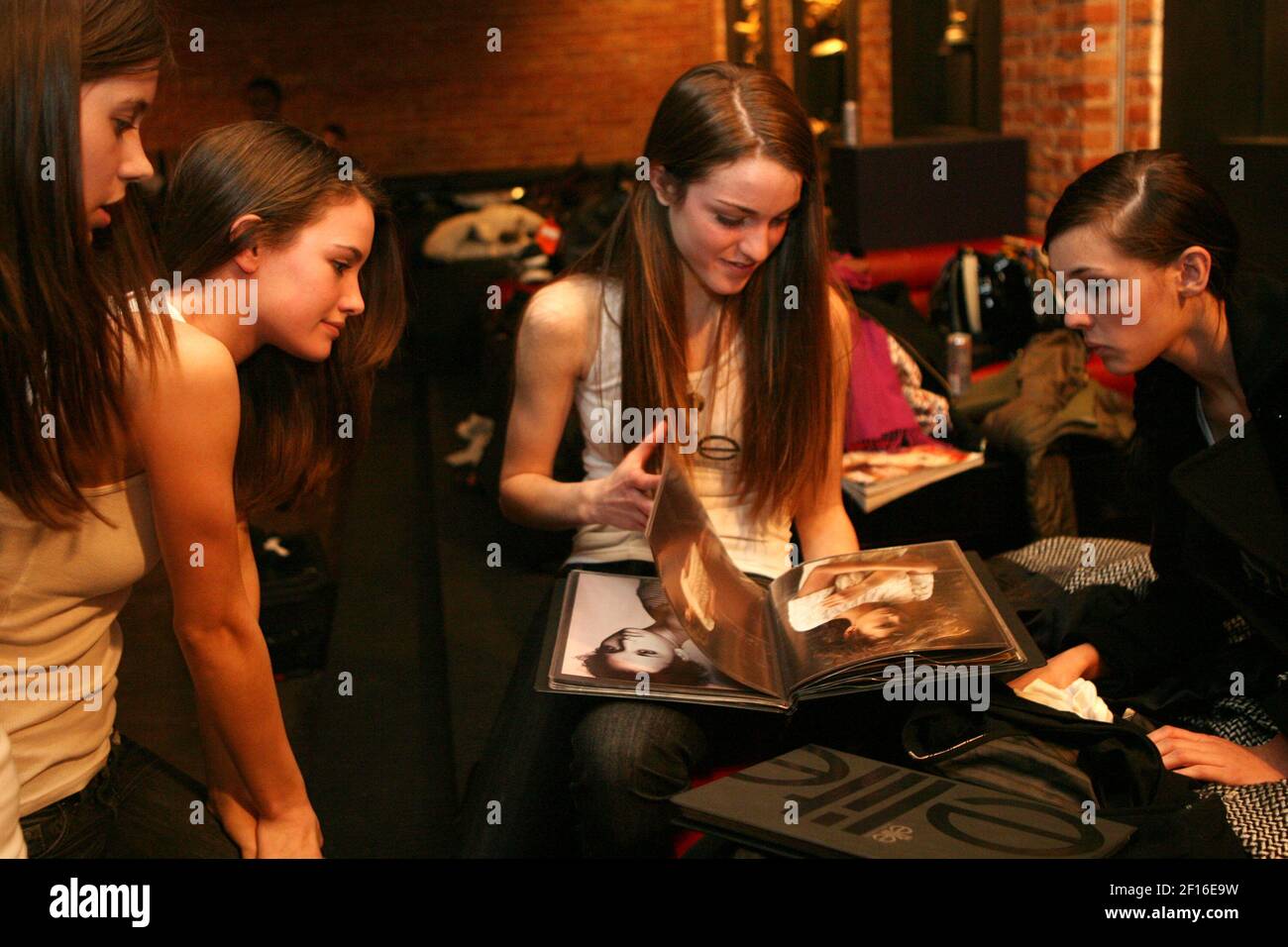 Young models, from left, Allison de Baufer, 13, Samantha Perry, 14 ...