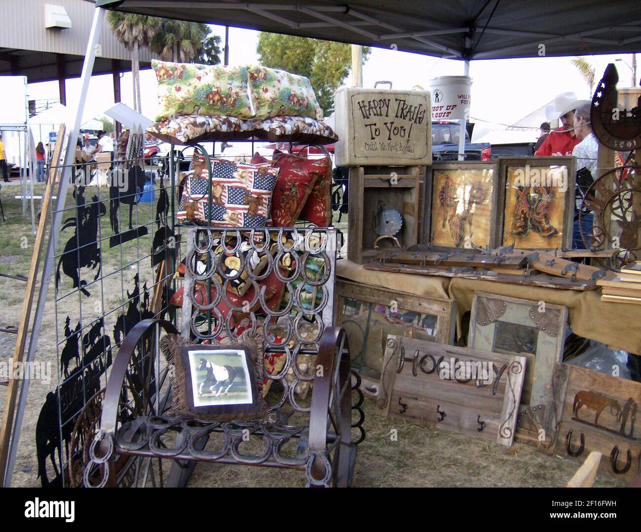 Horse shoe chair and other western crafts at the Davie Rodeo grounds ...