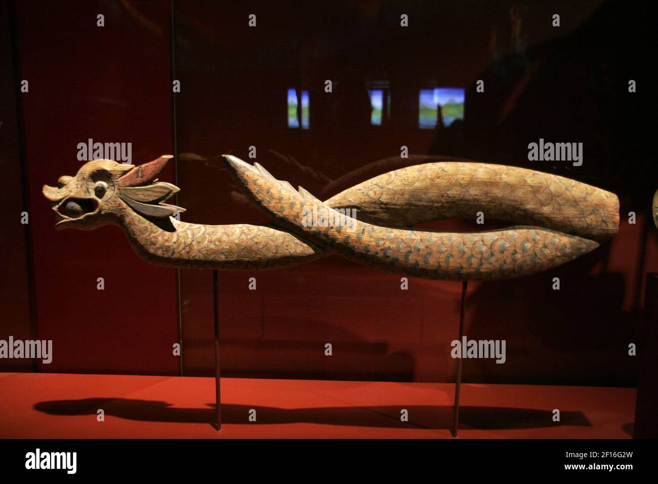 A Temple Dragon, circa 1900 from Korea, made of wood and pigment, is ...