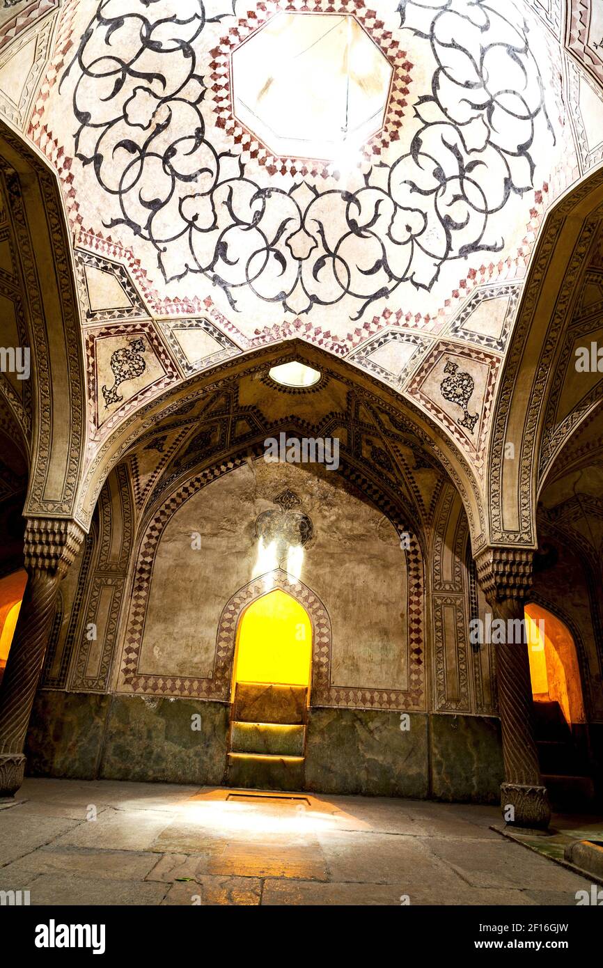 In iran inside the old antique mosque Stock Photo - Alamy