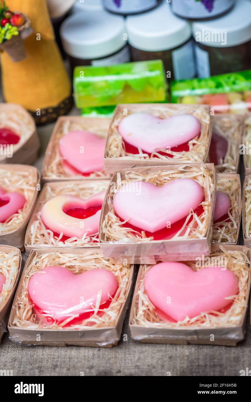 Pieces of handmade SOAP Stock Photo - Alamy