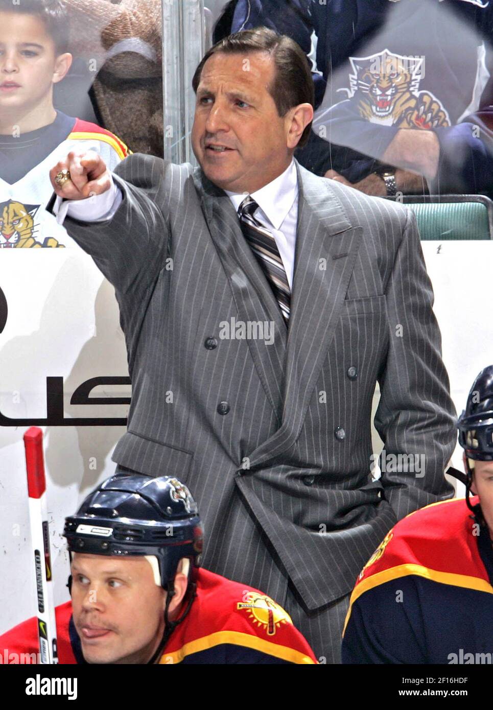 Florida Panthers head coach Jacques Martin coaches during the Panthers ...