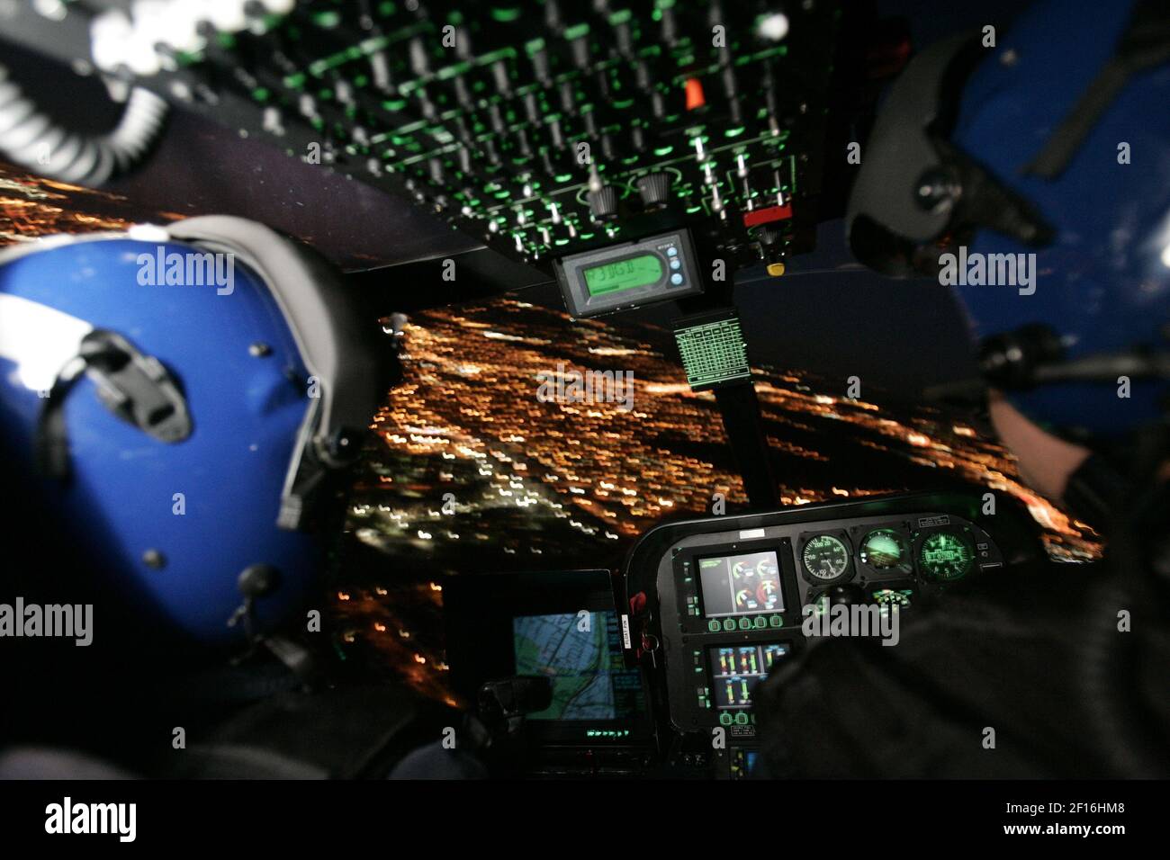 Pilot David Roman, right, and co-pilot Michael Sileo of the New York ...
