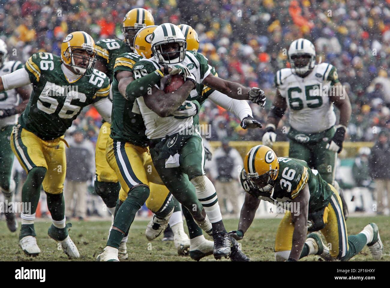 The New York Jets' Jerricho Cotchery breaks tackles after catching a ...