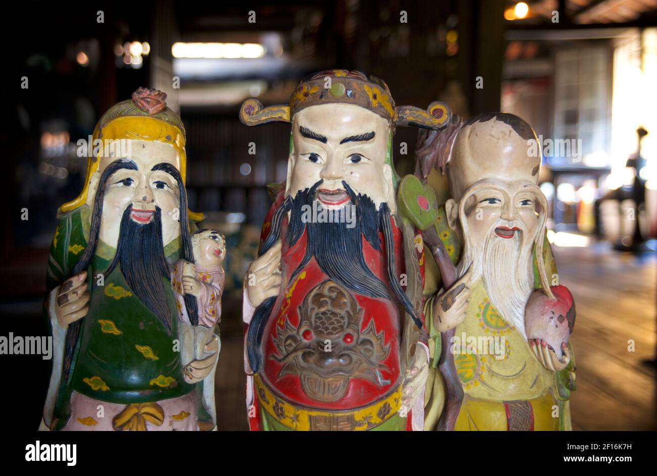 Sanxing. Porcelain figurines of Fu Lu Shou. The Tao Gods of Good ...