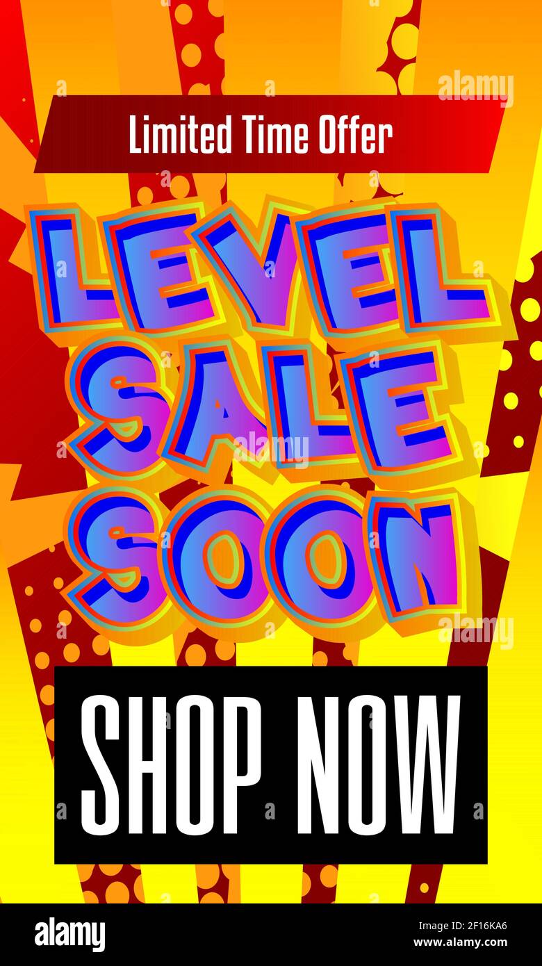 Gaming level, Game progress related special offer, sale words, quote on ...