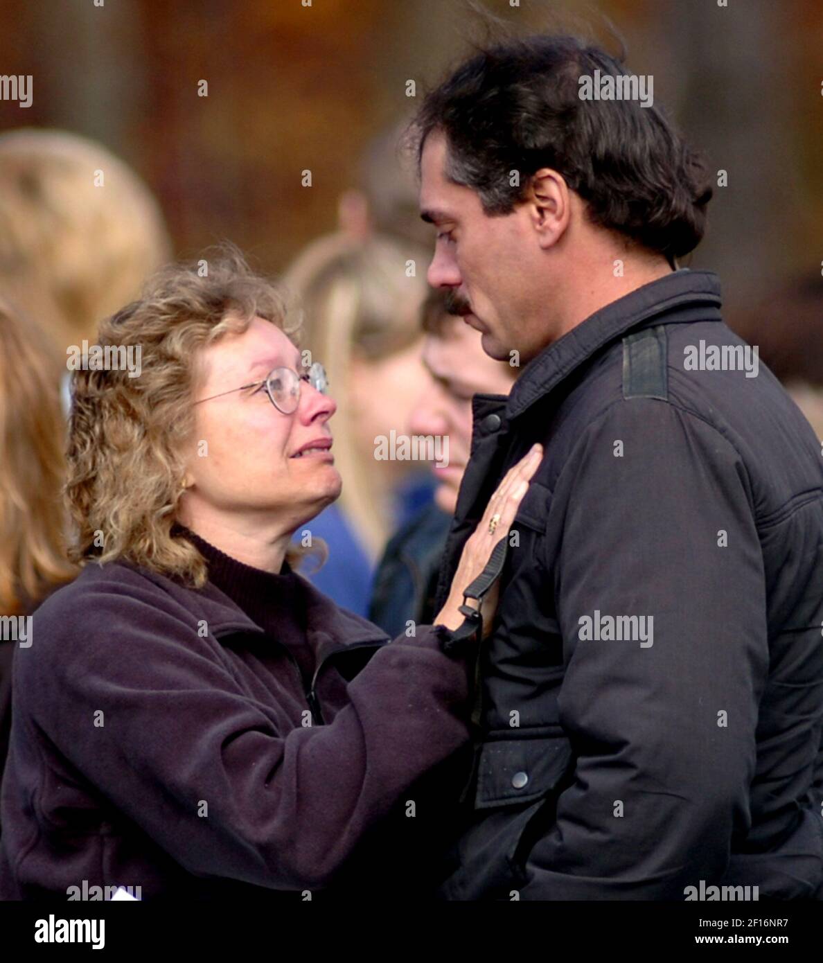 Mourners attend the funeral of Dale Reightler at Donaldson Cemetery in ...