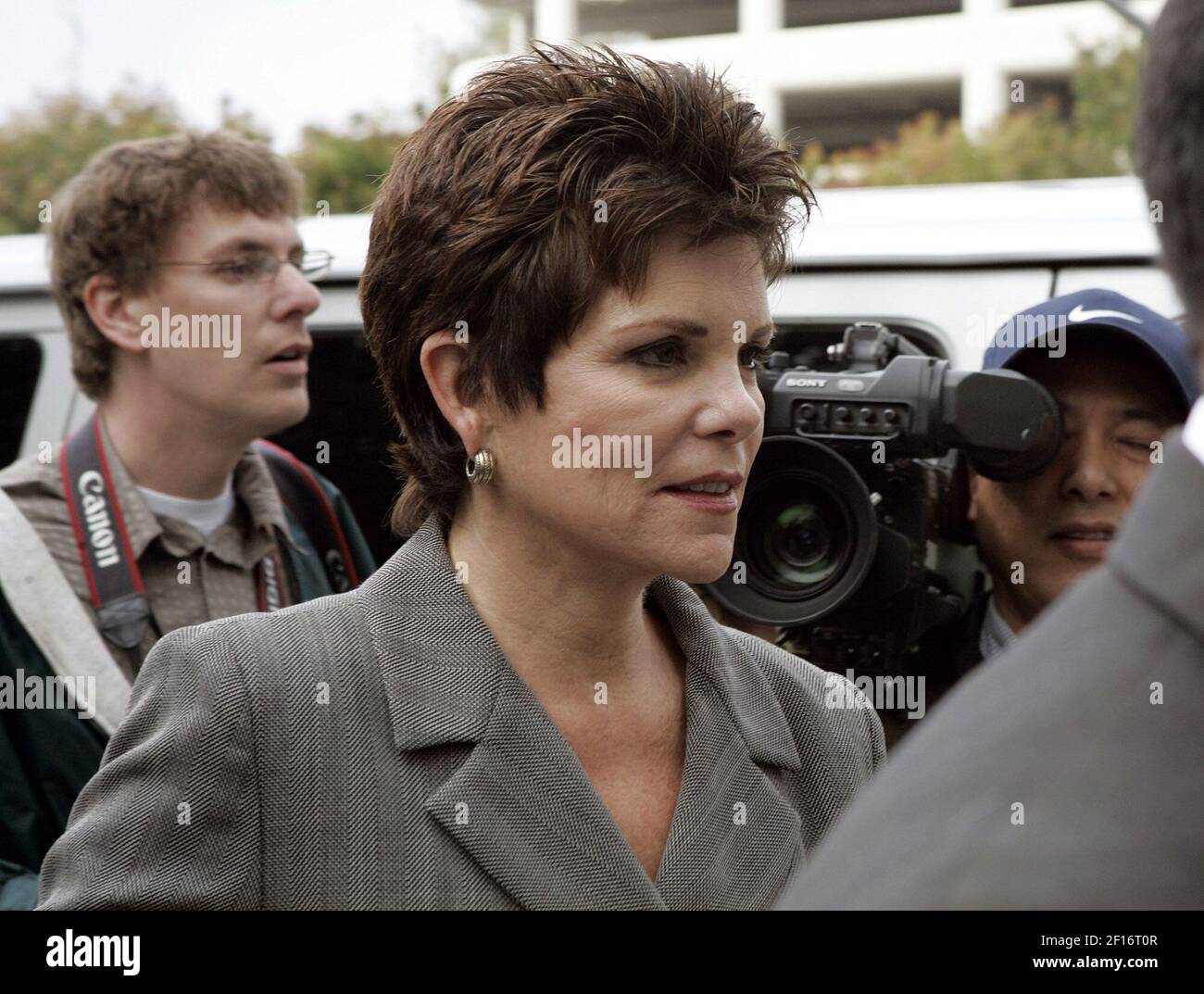 Hewlett-Packard former chairwoman Patricia Dunn makes her way to the ...