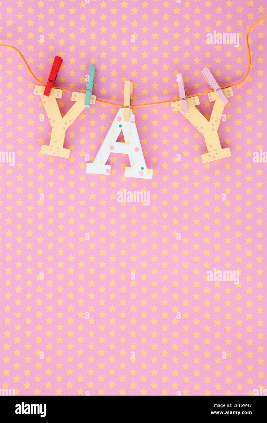 YAY lettering on stars Stock Photo - Alamy