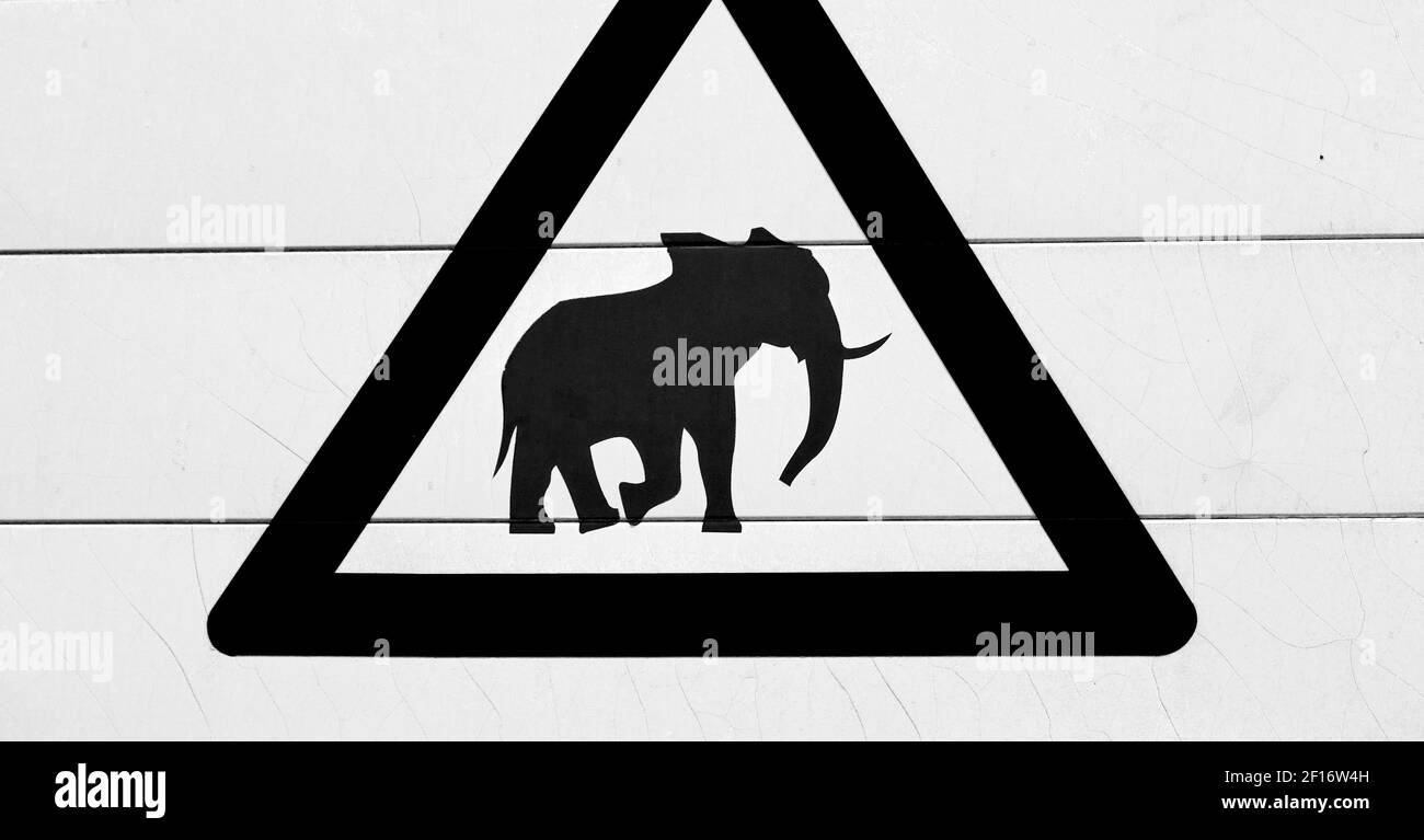 In south africa close up of the elephant sign Stock Photo - Alamy