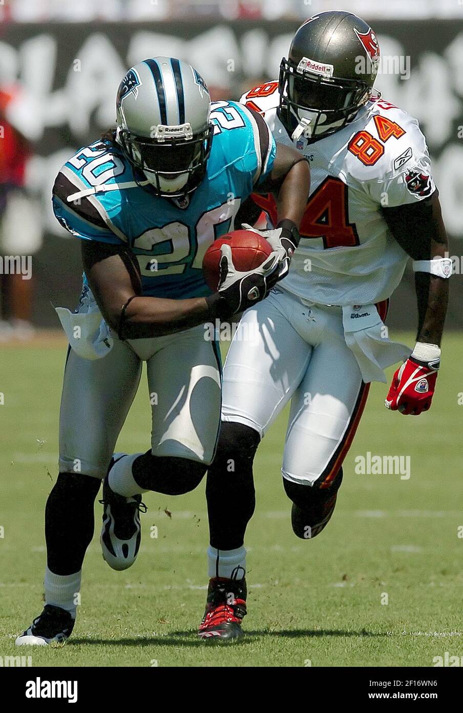 Carolina Panthers cornerback Chris Gamble (20) runs downfield after ...