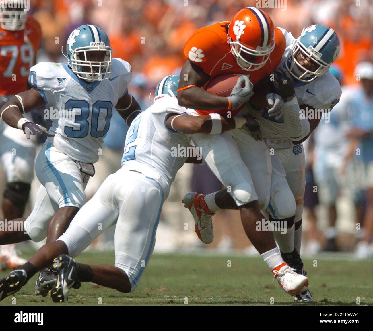University of North Carolina safety Cooter Arnold (2) and University of ...