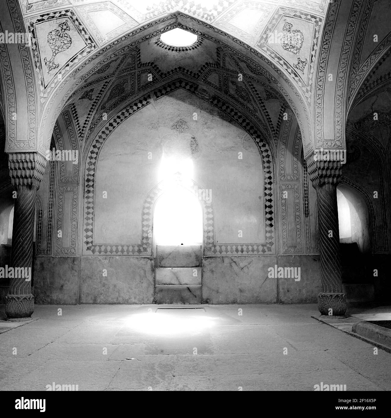 In iran inside the old antique mosque Stock Photo - Alamy