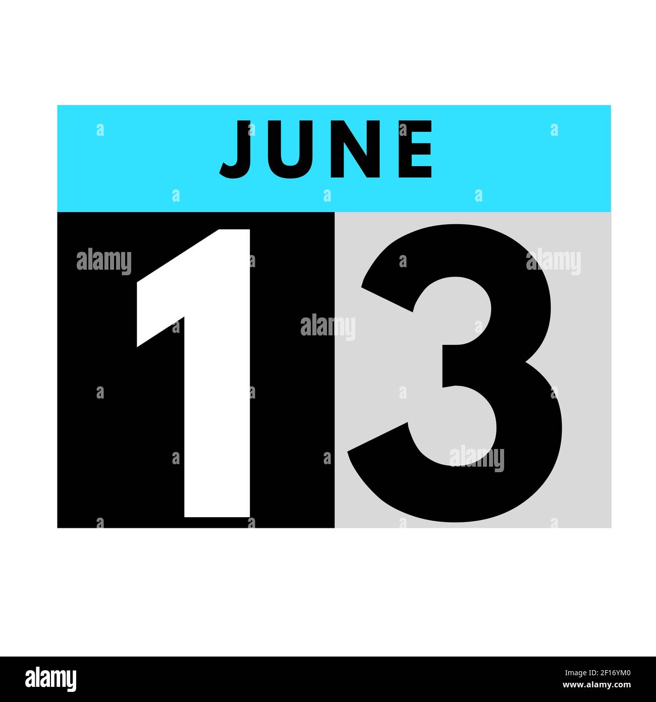 June 13 . flat daily calendar icon .date ,day, month .calendar for the ...